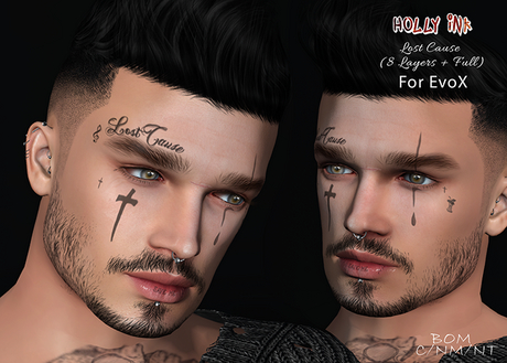 Second Life Marketplace - Holly Ink - Lost Cause - BOM face tattoos ...